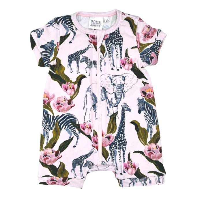 Soft And Stretchy Safari Girl Summer Zipper Home Grown Africa